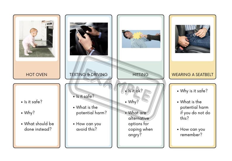 Safety Cards - Safe, Unsafe, and Health Focused Cards * Safety ...