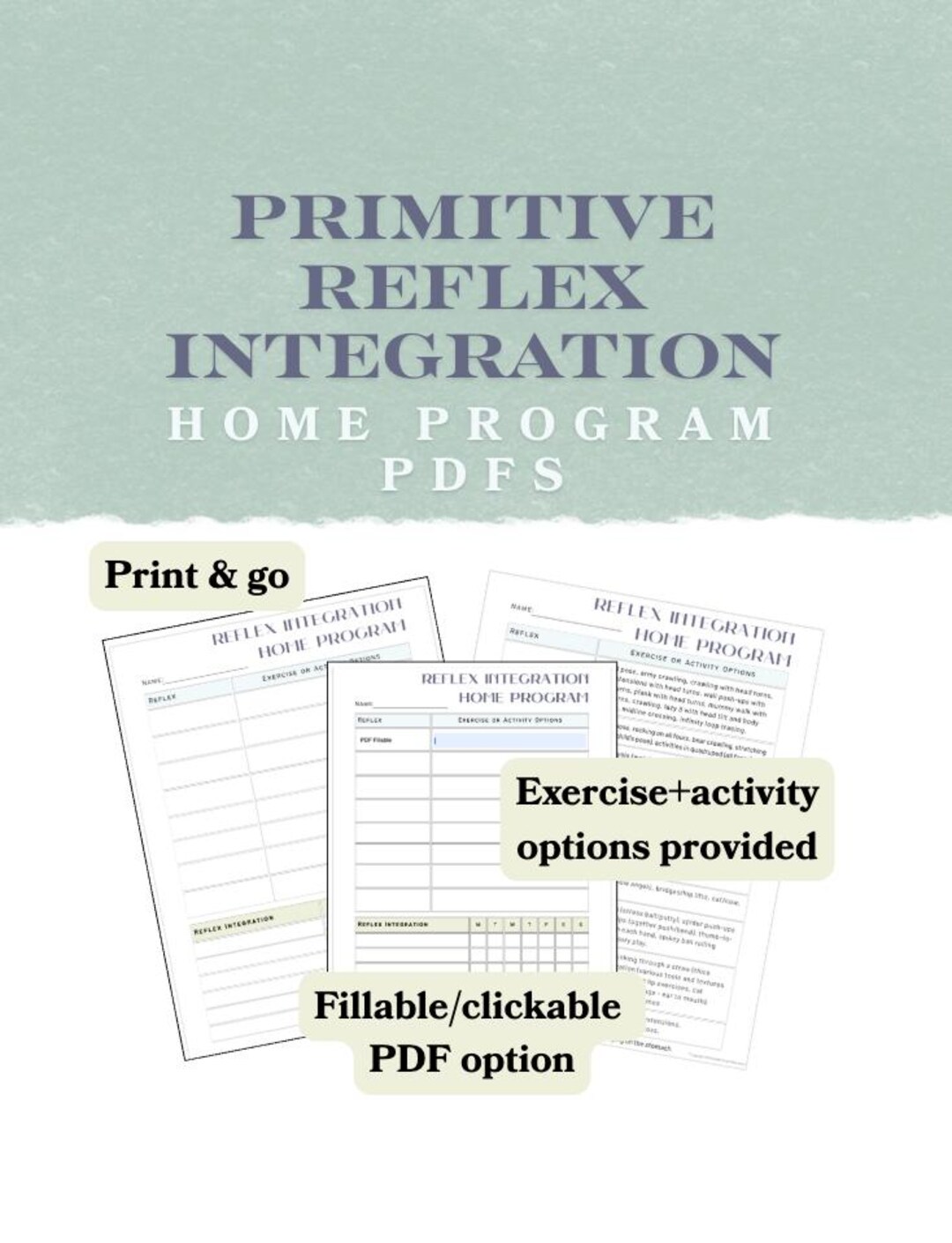 Primitive Reflex Integration Chart – (fillable + Printable) - Reflex ...