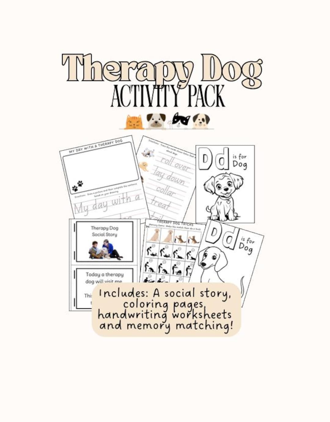 Therapy Dog Activity Pack - Etsy