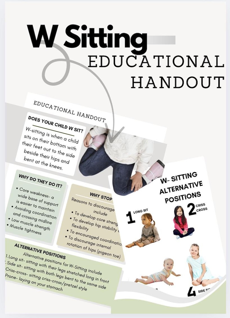 W Sitting Educational Handout OT PT Pediatric Home Program - Etsy