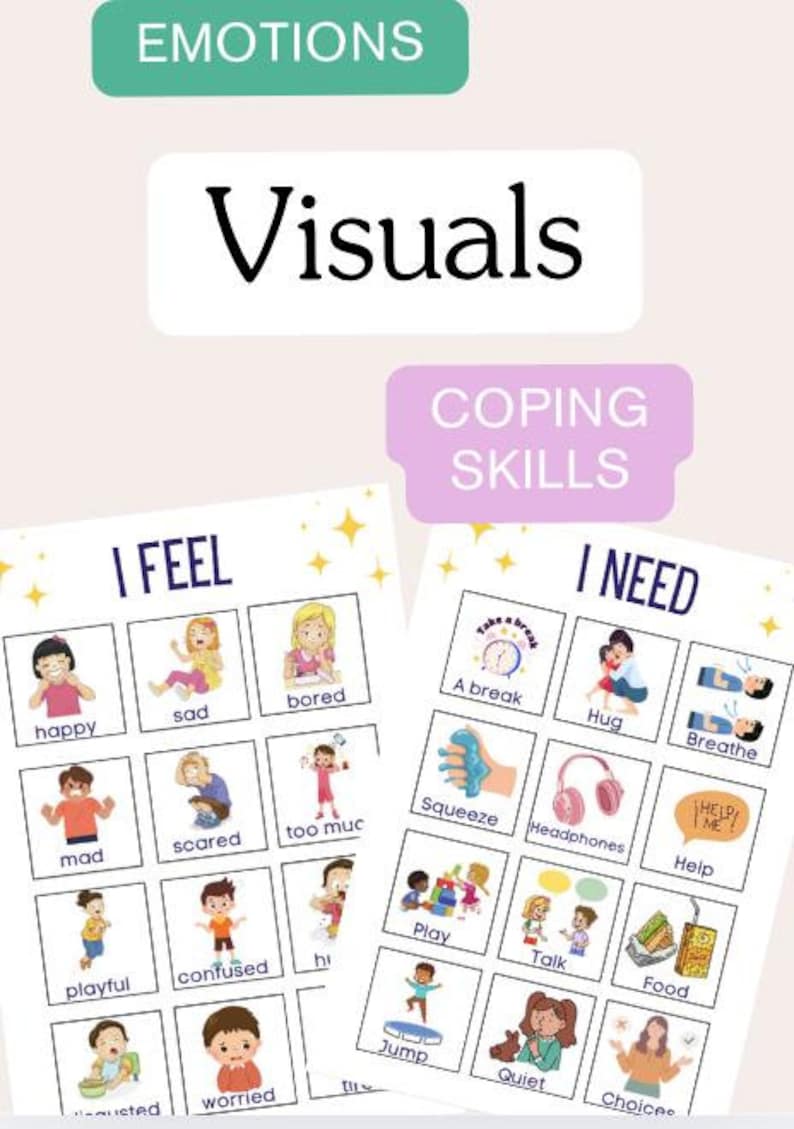 Emotional Regulation Posters Visual Aids Emotions and Coping Skills - Etsy