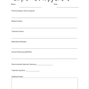 Occupational Therapy Evaluation Forms Template Tables Self Care ...