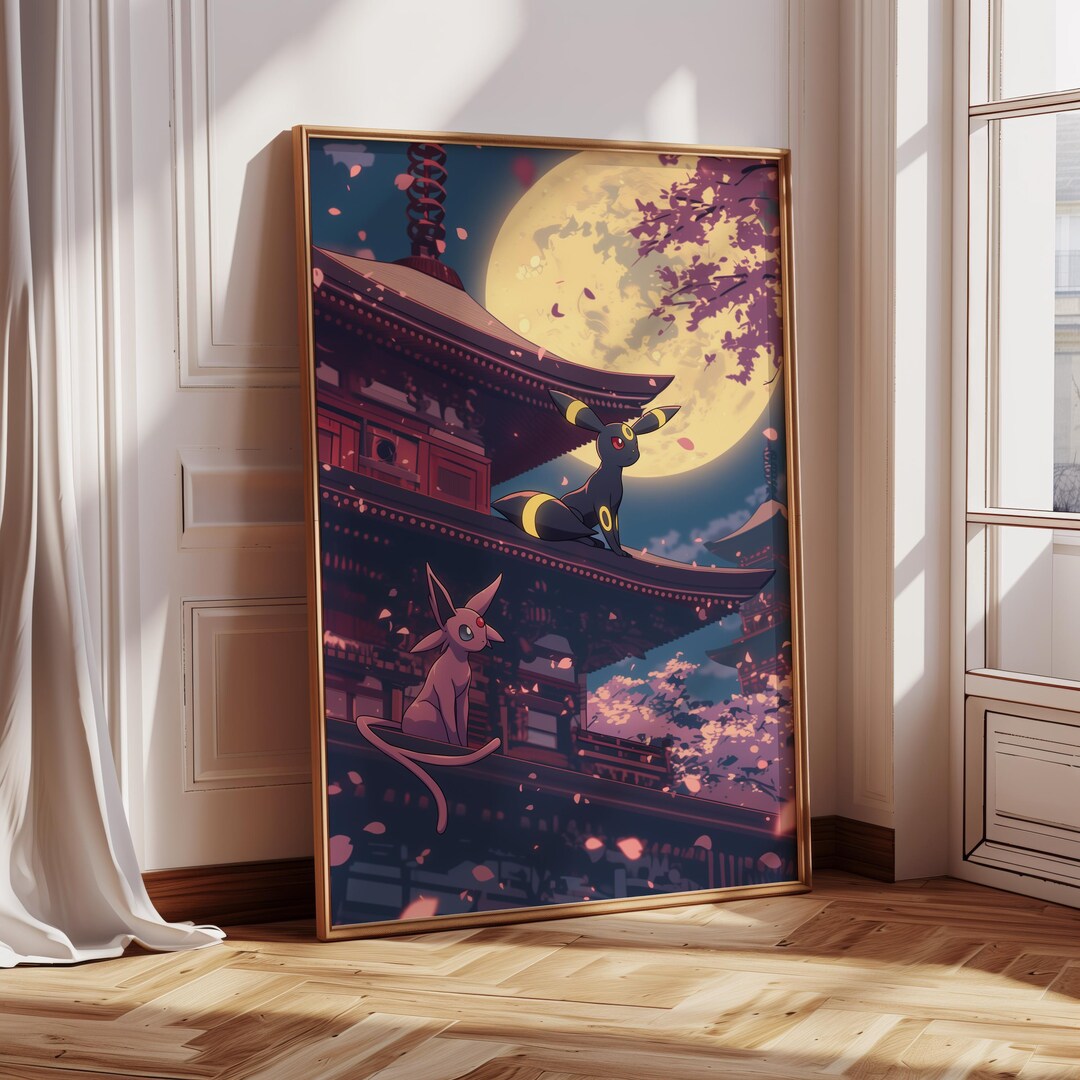 Pokemon Poster - Espeon & Umbreon Fanart, Pokemon Art, Japanese ...