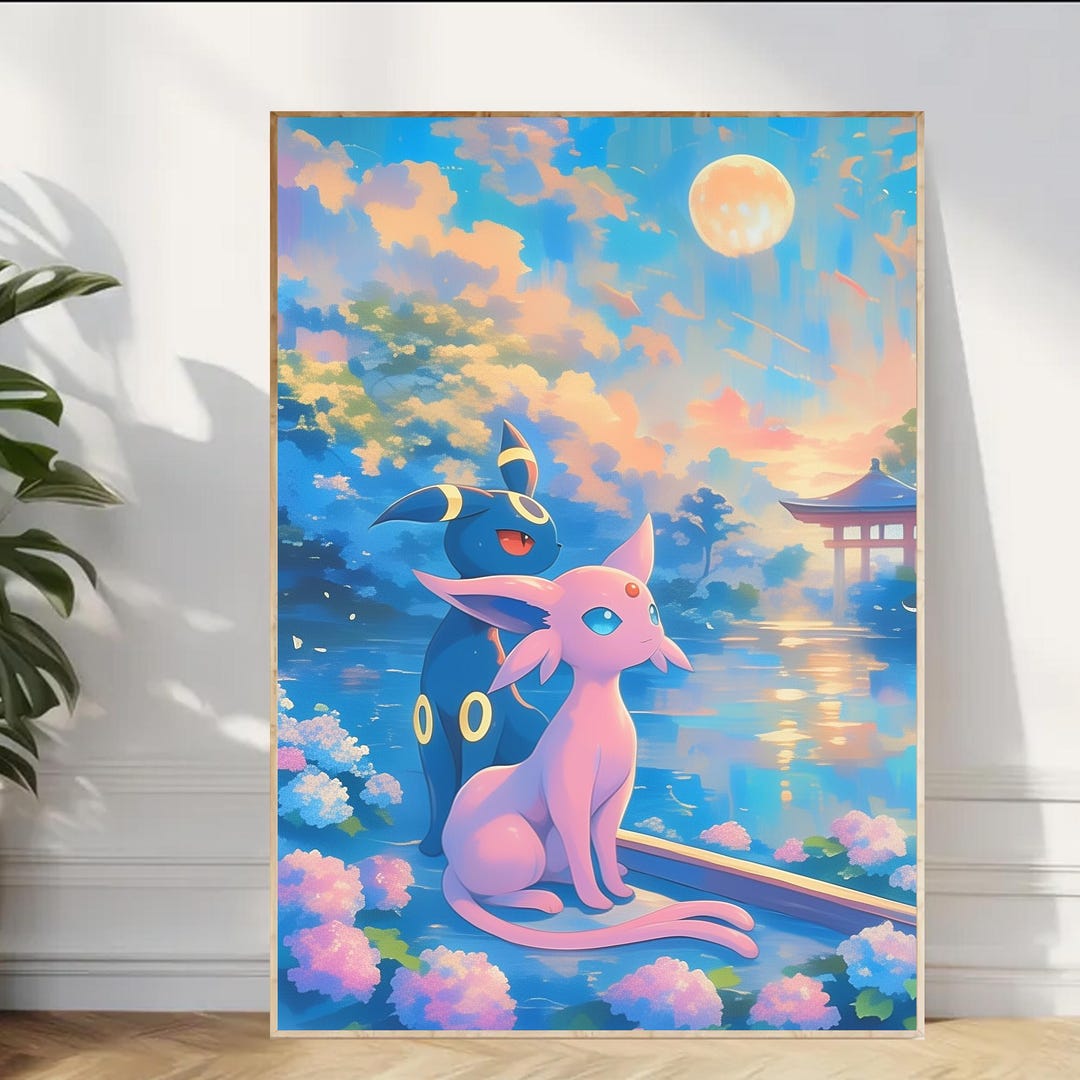 Pokemon Poster Espeon & Umbreon - Watercolor Anime Poster and Fanart ...