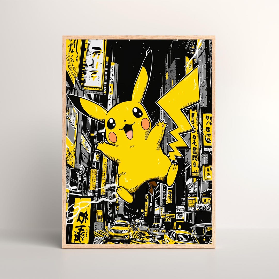 Pikachu Digital Poster Download – Pokémon Fan Art Printable – Instant ...