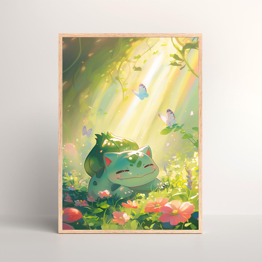 Bulbasaur Digital Print – Pokémon Wall Art Decor – Otaku Gift – Anime ...