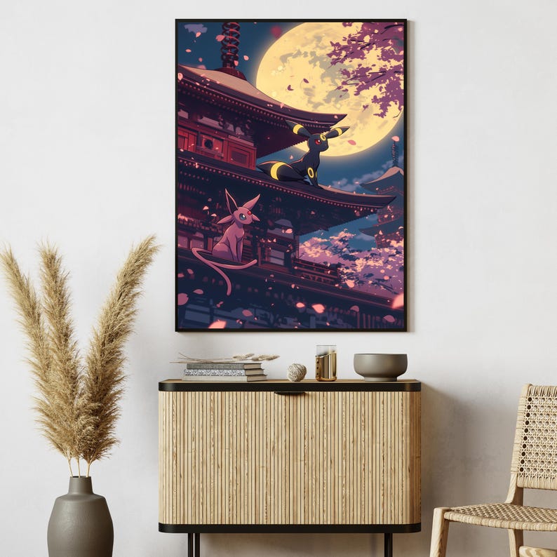 Pokemon Poster - Espeon & Umbreon Fanart, Pokemon Art, Japanese ...