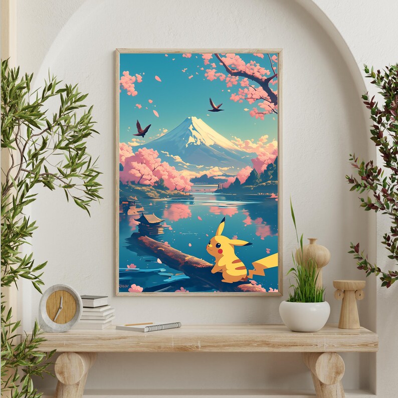Pikachu Pokemon Poster - Anime Poster - Pokemon Wall Art - Gaming Decor ...