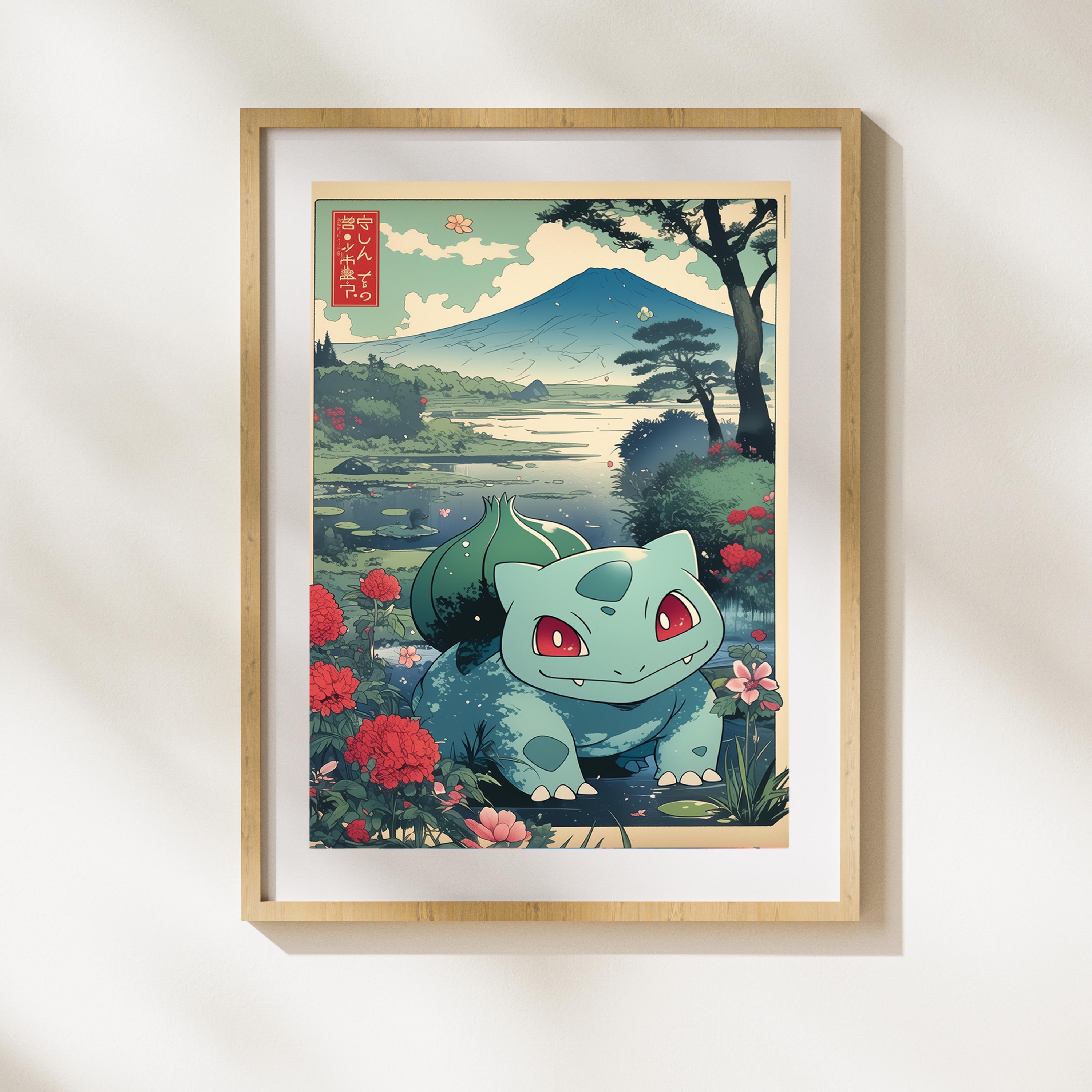 Bulbasaur Pokémon Poster – Japanese Scenery Anime Art Print – Digital ...
