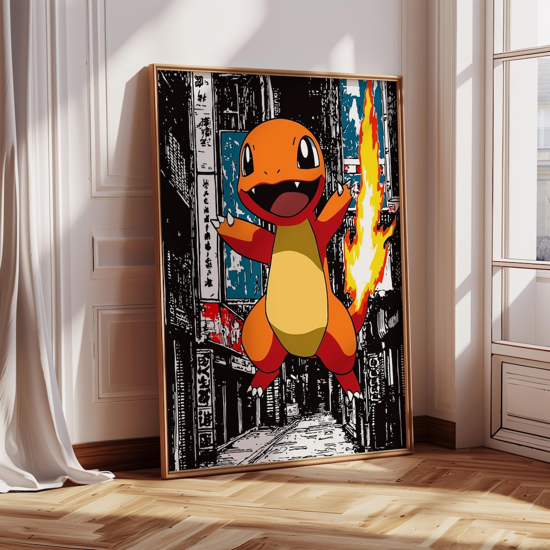 Charmander Pokémon Poster – Digital Download, Gaming Wall Art, Anime ...