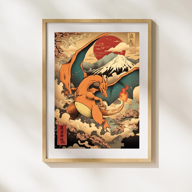 Charizard Pokemon Poster Instant Download Anime Tapestry Gaming Decor ...