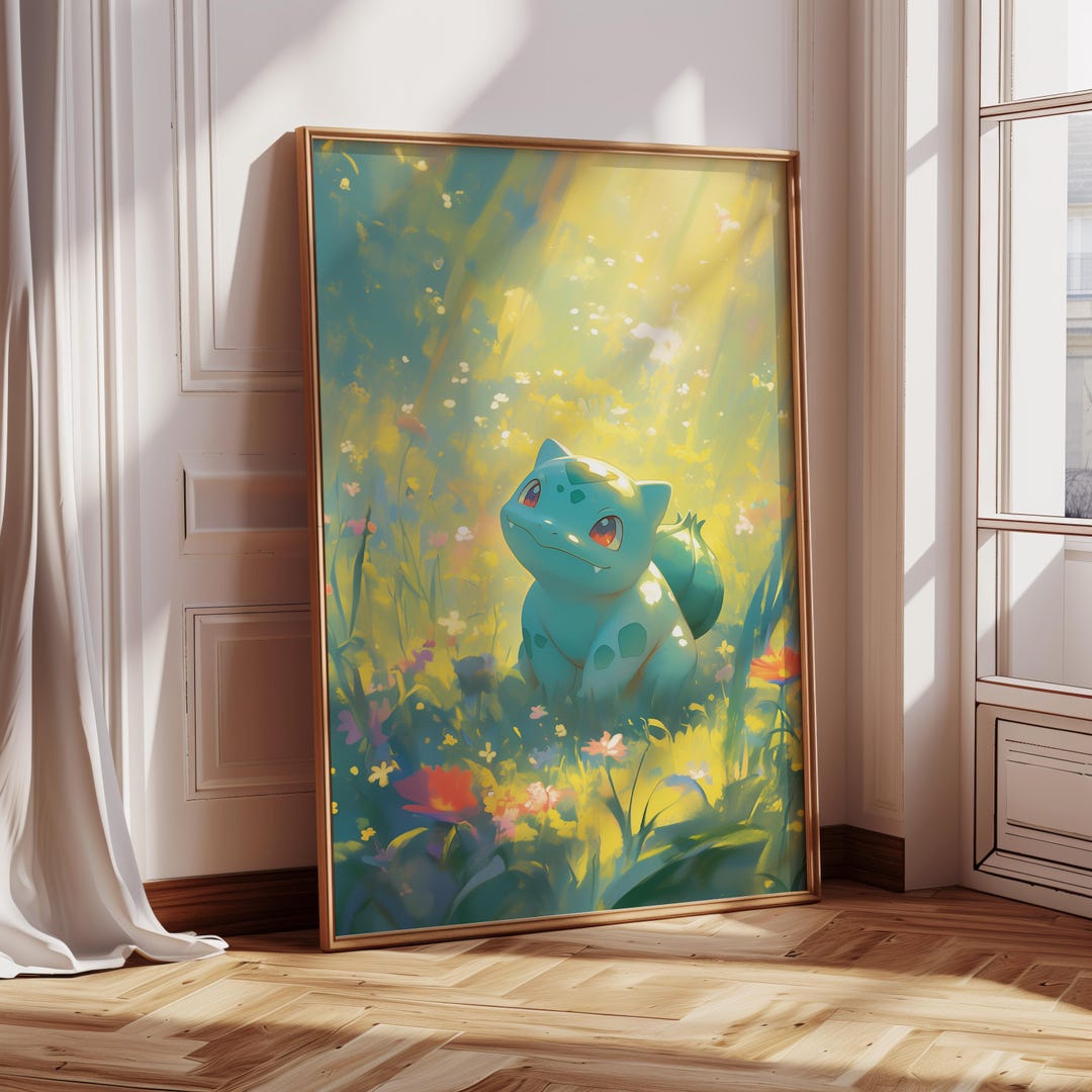 Bulbasaur Pokemon Poster - Instant Download – Watercolor Anime Poster ...