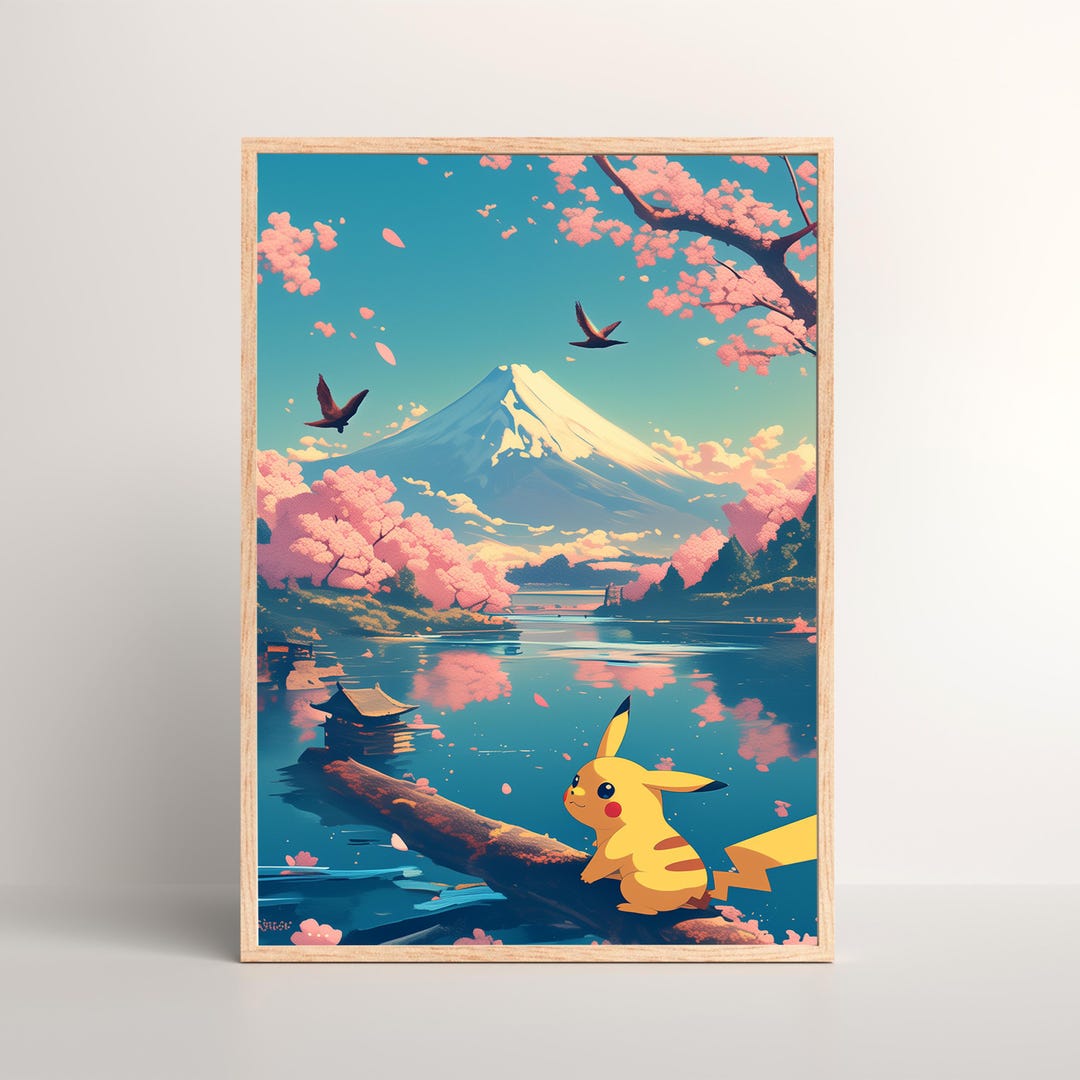 Pikachu Pokemon Poster - Anime Poster - Pokemon Wall Art - Gaming Decor ...