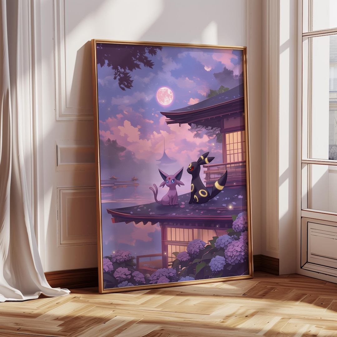 Pokemon Poster - Espeon and Umbreon Pokemon Art, Fanart & Pokemon Gift ...