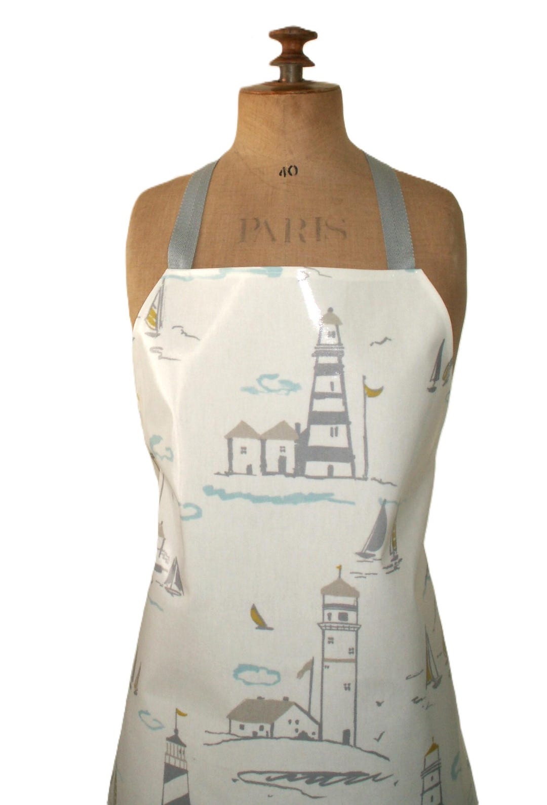 Seaside Apron, Boats & Lighthouse Adult Full Length Apron - PVC ...