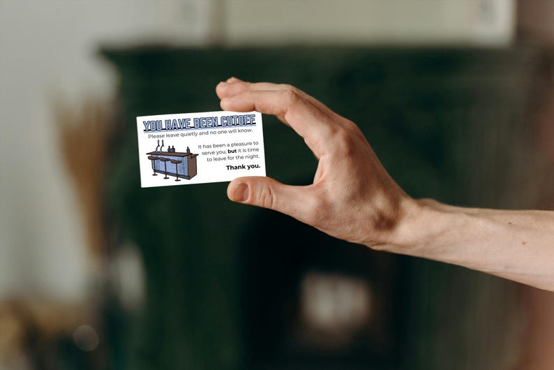 You're Cut-off - Business Card Sized, Bar Patron Message - Etsy
