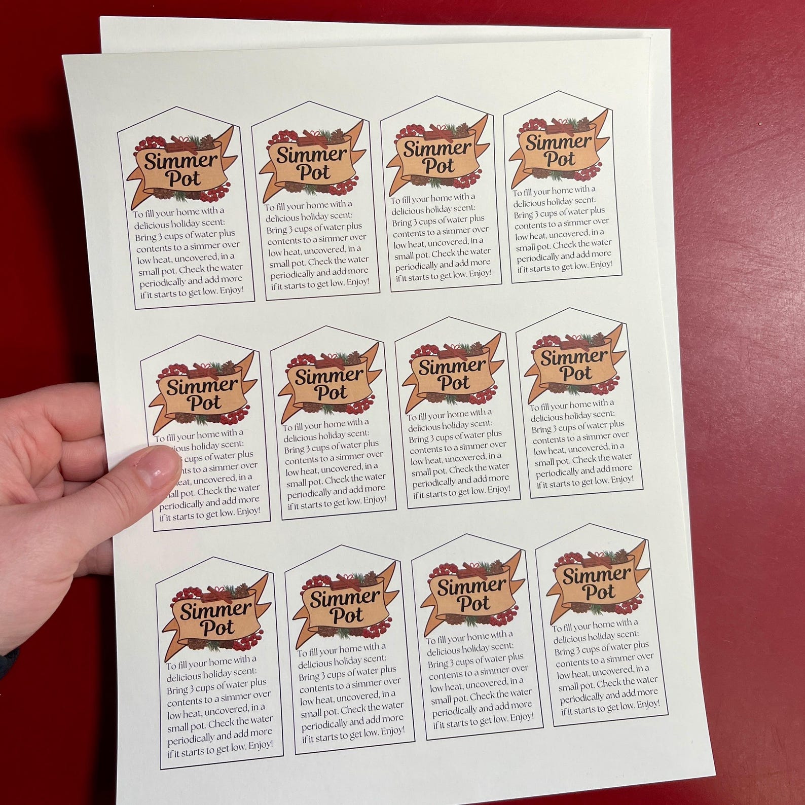 Simmer Pot Gift Tags: DIY Holiday Printable (digital Download) - Etsy