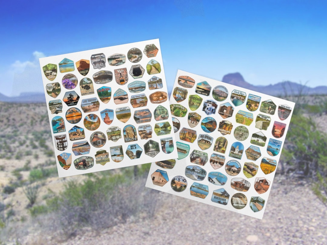 Texas State Parks Sticker Sheet, Water Resistant Vinyl Checklist ...
