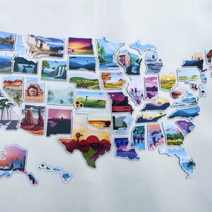 All 50 States Mini Magnet Bundle, Travel Magnet Souvenir Set, Small ...