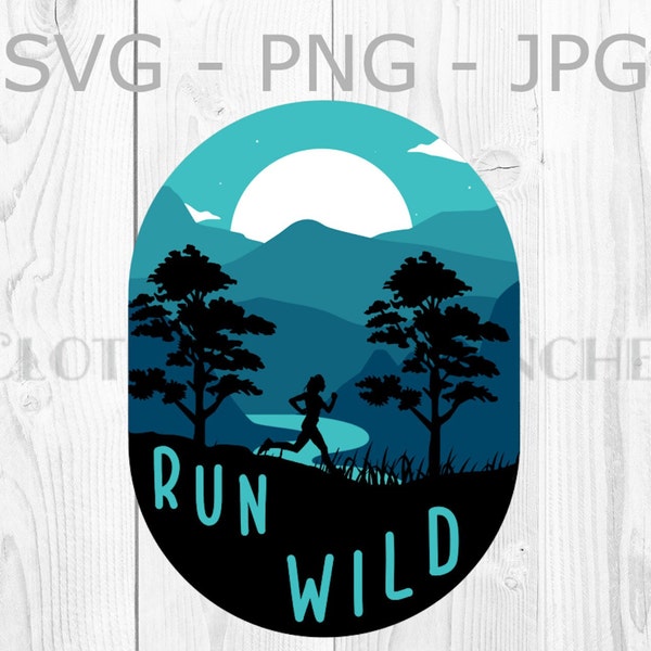 Runner Mountain Svg - Etsy