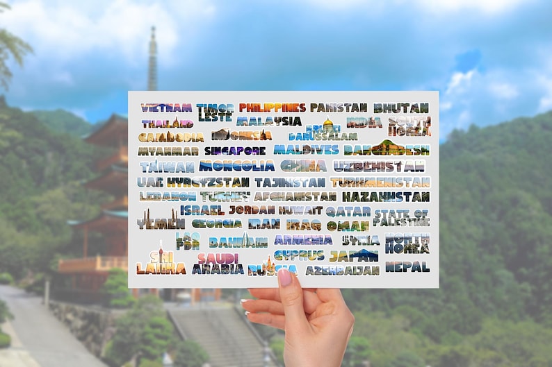 All World Countries Sticker Sheet, Americas, Asia, Europe, Africa ...