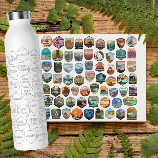 National Parks Stickers Water Bottle - Etsy