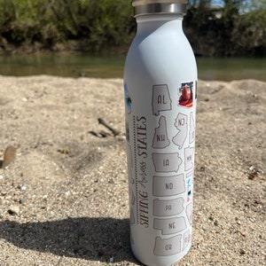 United States Checklist Water Bottle With Stickers, Travel Tracker Mug ...