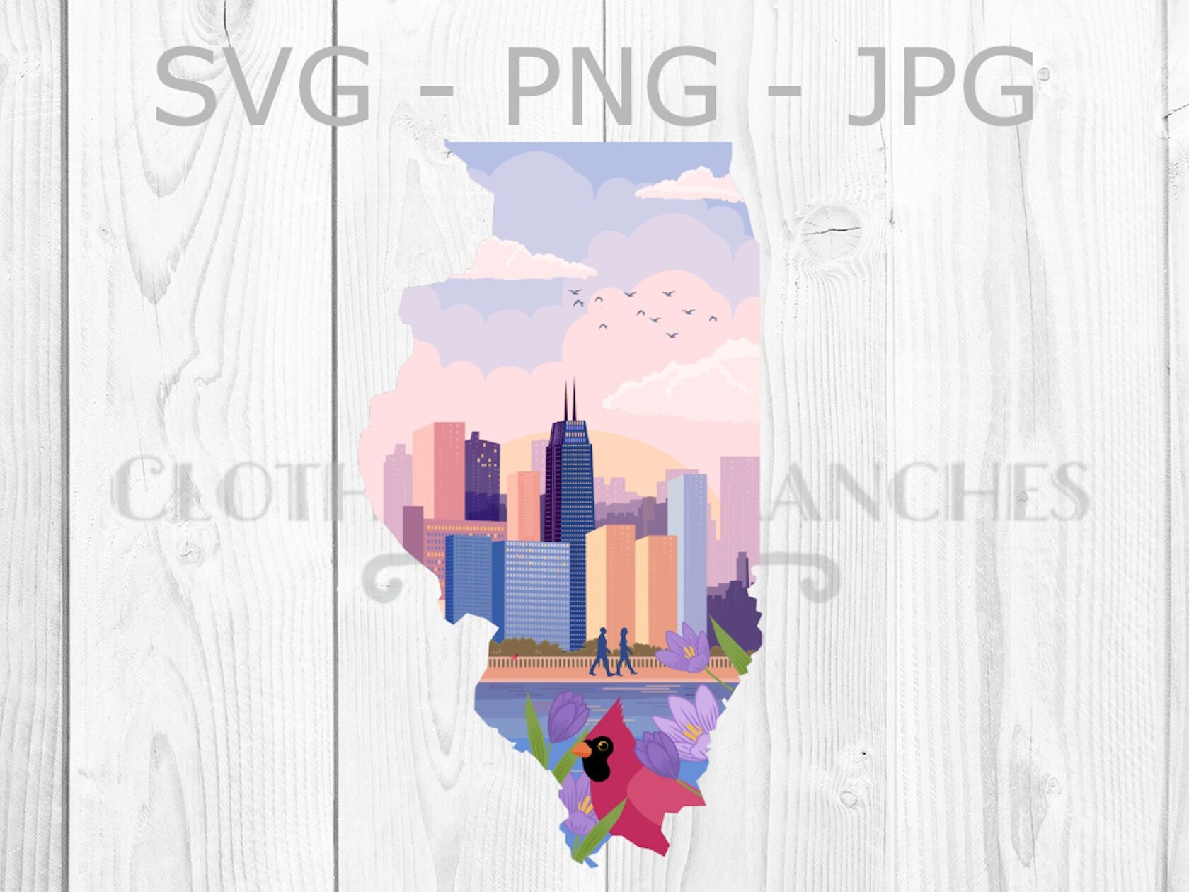 Illinois Landscape State Graphic, Svg, Png, Jpg - Etsy