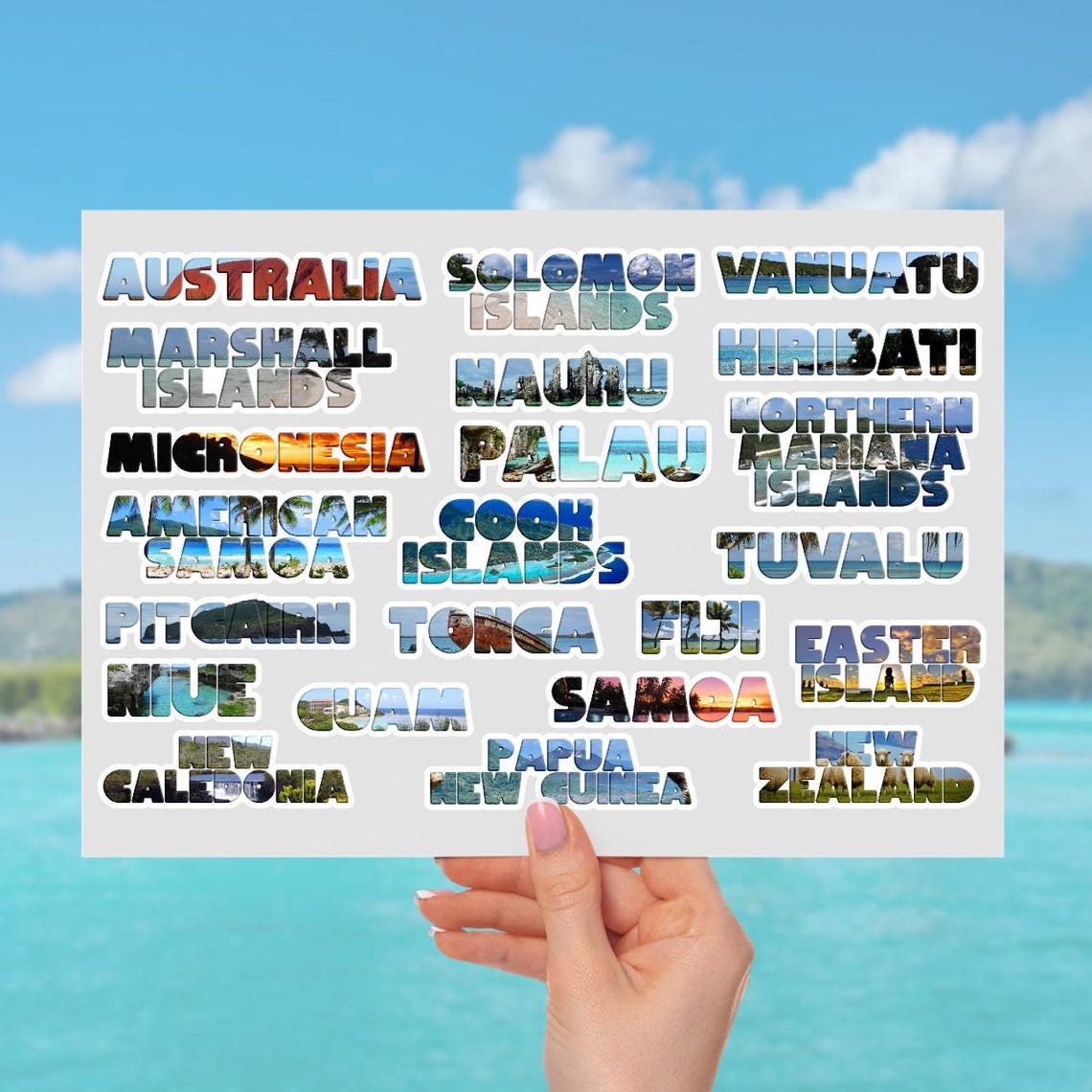 All World Countries Sticker Sheet, Americas, Asia, Europe, Africa ...