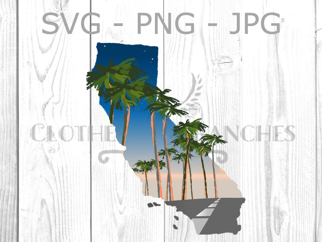 California Palm Tree Clip Art, Socal Graphic Art File, West Coast ...
