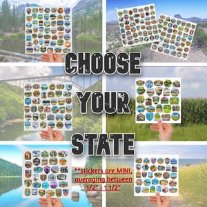 State Parks Mini Sticker Sheet, Water Resistant Vinyl Checklist ...