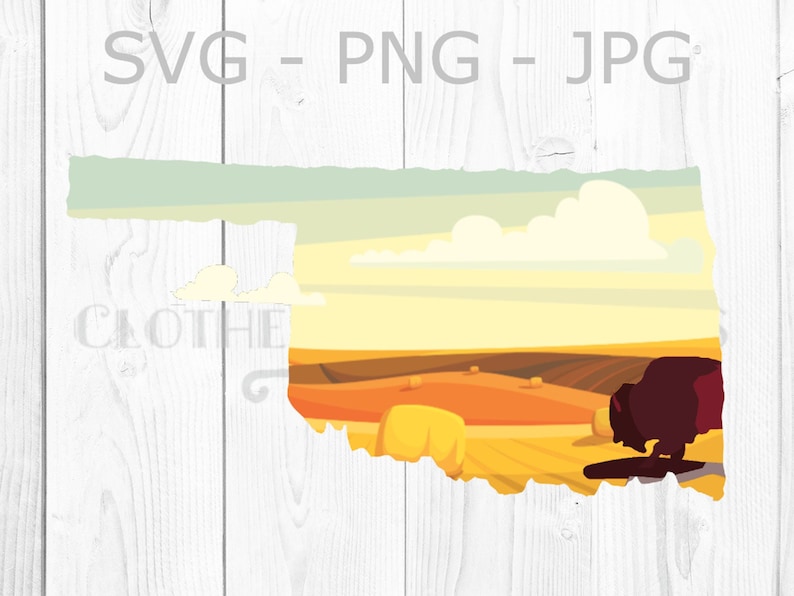 Oklahoma Landscape State Graphic Svg Png Jpg Sublimation - Etsy