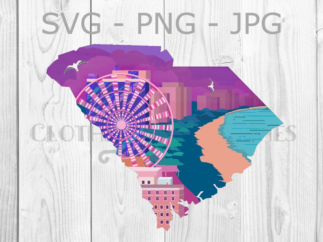 State South Carolina Landscape, Svg, Png, Jpg, Sublimation - Etsy