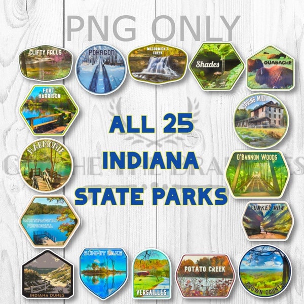 Indiana State Parks Map Download - Etsy