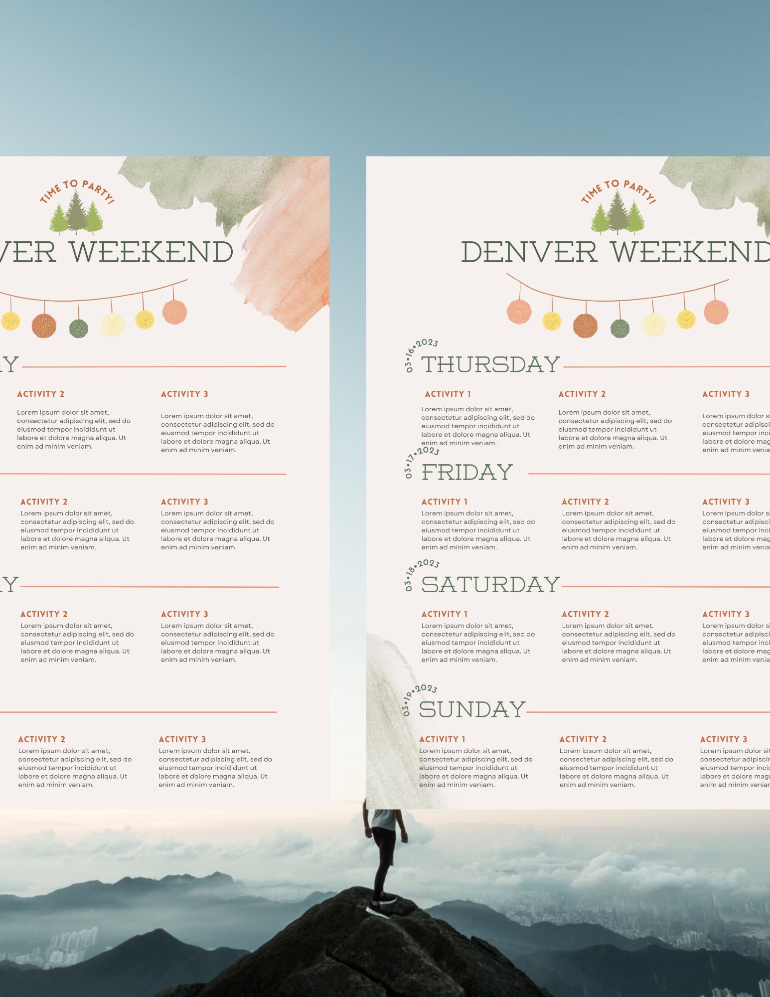 Editable Weekend Itinerary Template, Canva DIY (digital Download) - Etsy