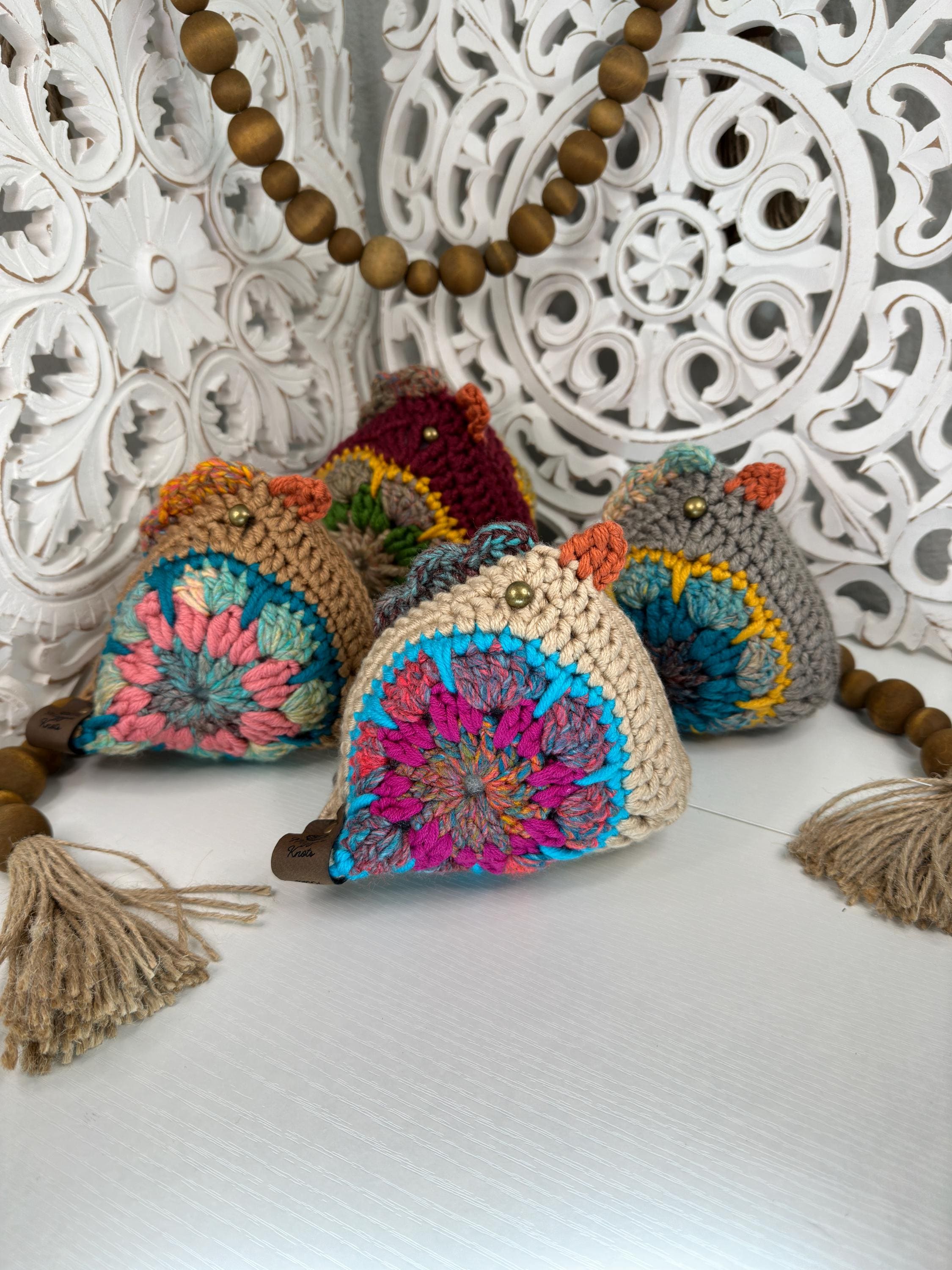 Granny Square Chicken | - Hen - Gallina - | Vibrant and Unique Tabletop ...