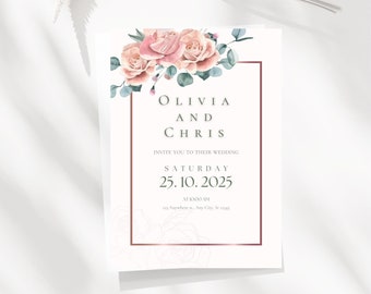 Editable Digital Wedding Invitation Template Instant Download ...