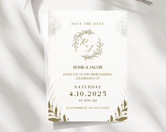 Editable Digital Wedding Invitation Template Instant Download Customizable Modern Design ...