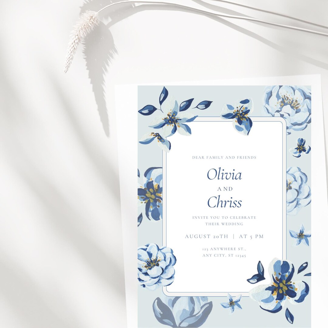 Editable Digital Wedding Invitation Template Instant Download ...