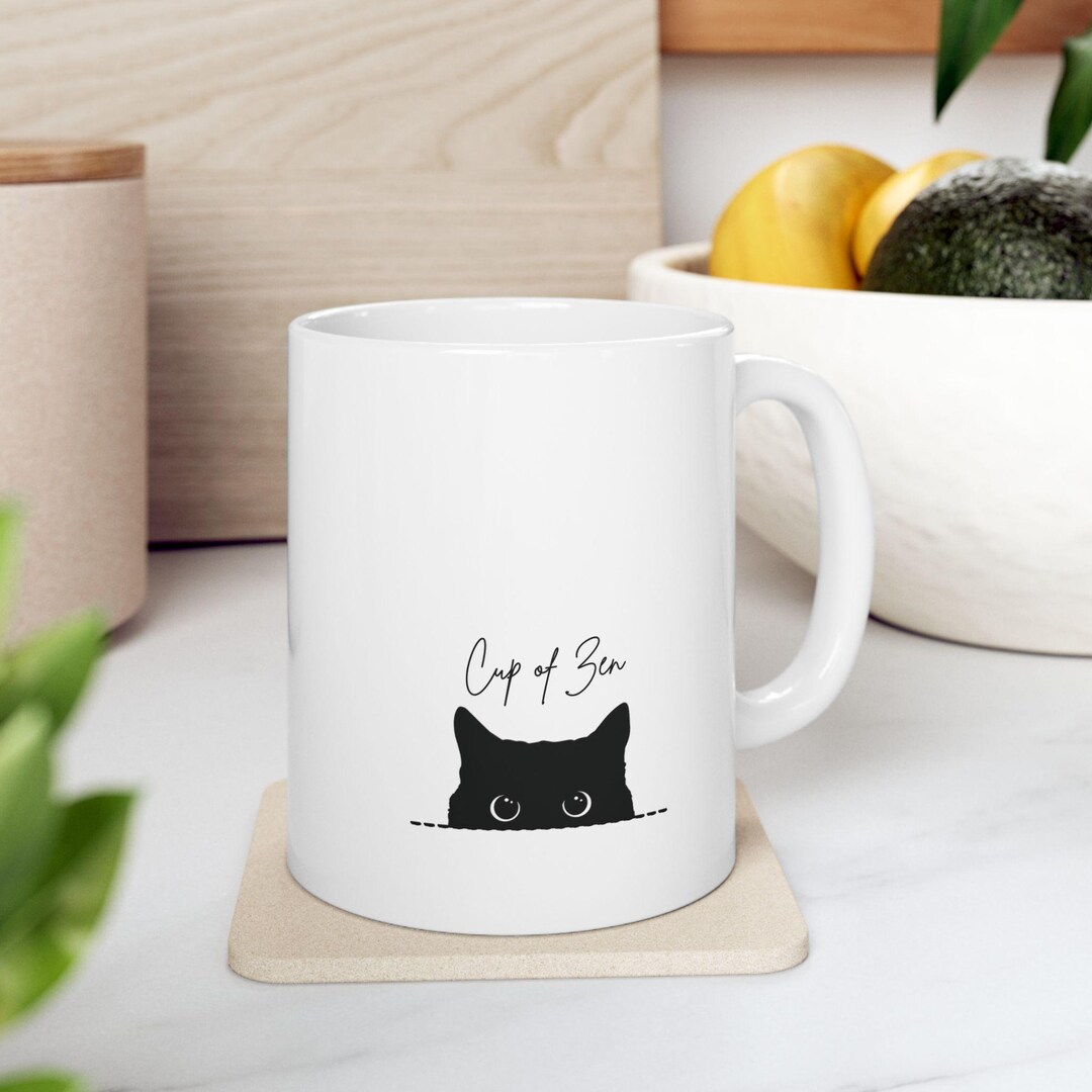 Cool Black Cat Ceramic Mug With Fun Quotes Best for Cat Lovers. Stylish ...