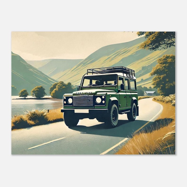 Land Rover Defender Art Print | Lake District Matte Poster - Etsy