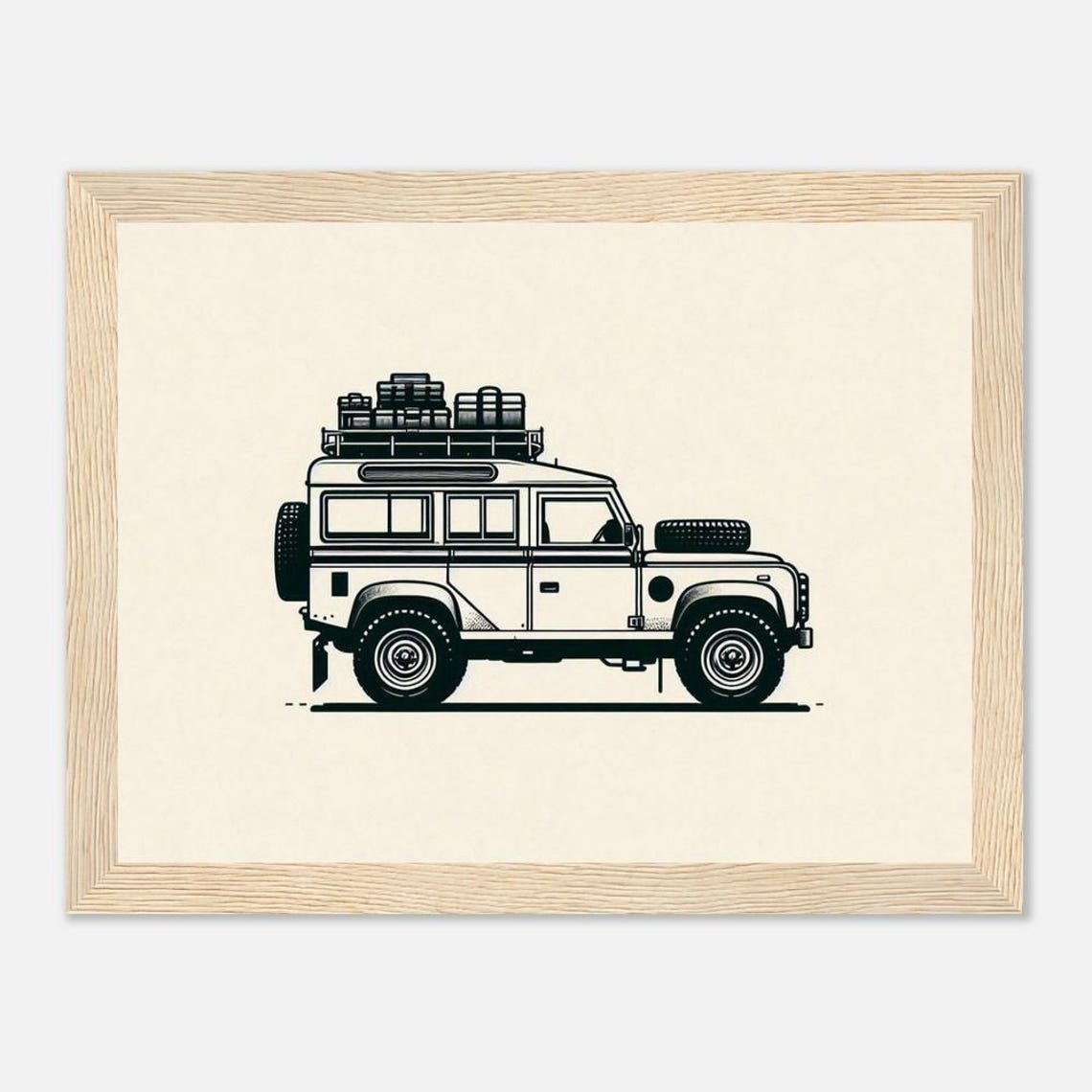 Classic Land Rover Defender Wall Art Matte Profile Framed Print for Him ...