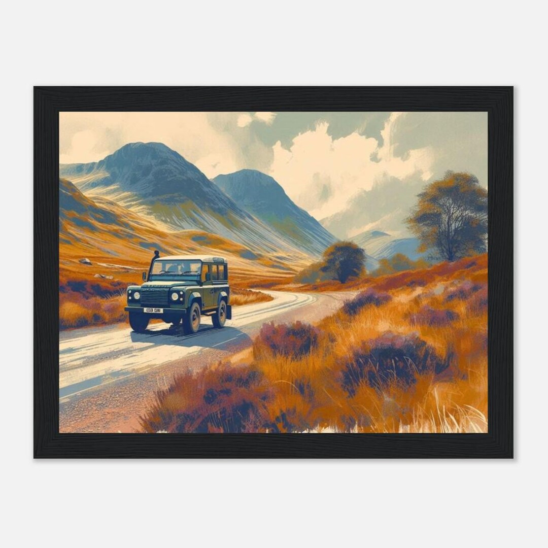 Classic Land Rover Defender Wall Art | Matte Framed Print | Lake ...