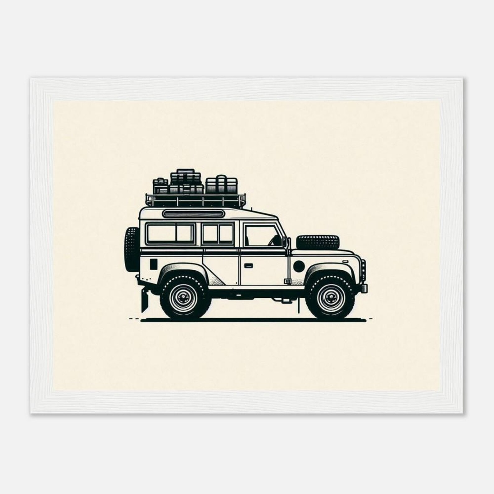Classic Land Rover Defender Wall Art Matte Profile Framed Print for Him ...