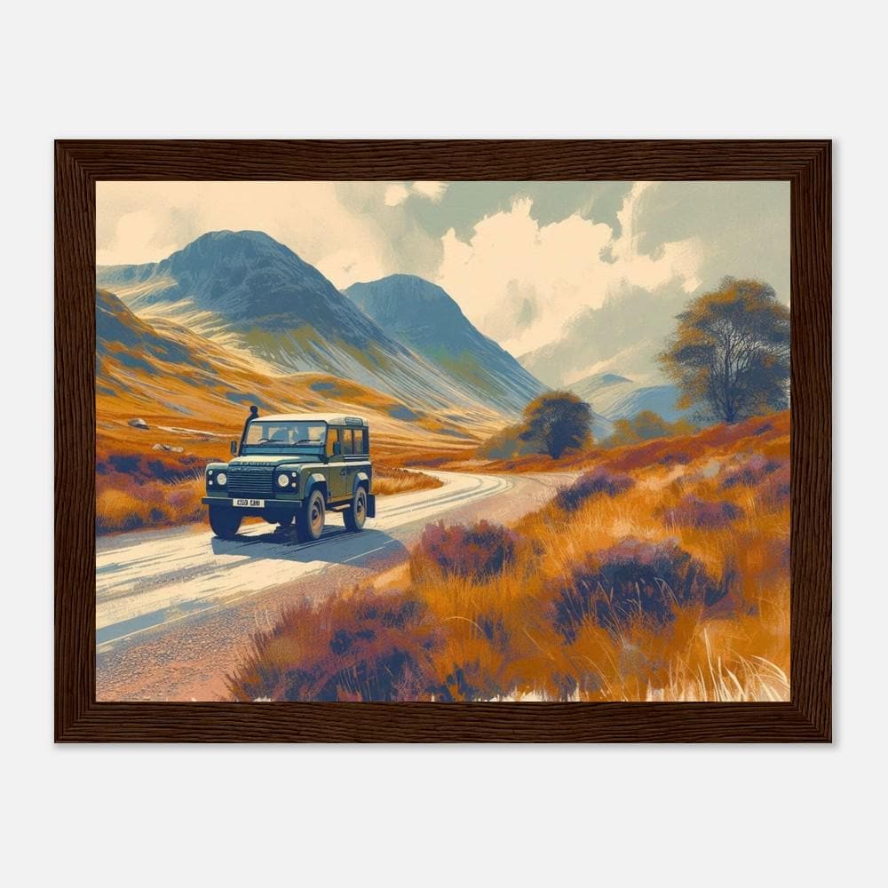 Classic Land Rover Defender Wall Art | Matte Framed Print | Lake ...