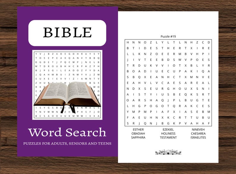 Word Search, 35 Printable Bible Word Search Puzzles for Adults and ...