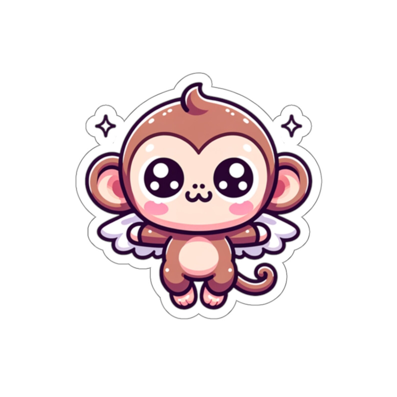 Cute Monkey Sticker, Kawaii Monkey Sticker, Water Bottle Sticker ...