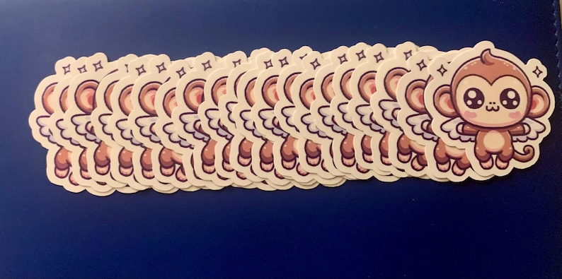 Cute Monkey Sticker, Kawaii Monkey Sticker, Water Bottle Sticker ...