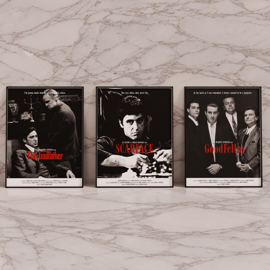 Crime Movie Trilogy Bundle - Digital Download Posters - Scarface ...