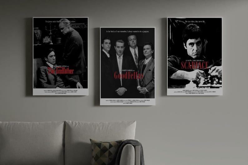 Crime Movie Trilogy Bundle - Digital Download Posters - Scarface ...